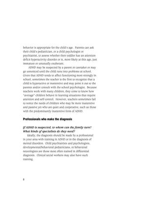 Attention Deficit Hyperactivity Disorder (NIMH) | PDF