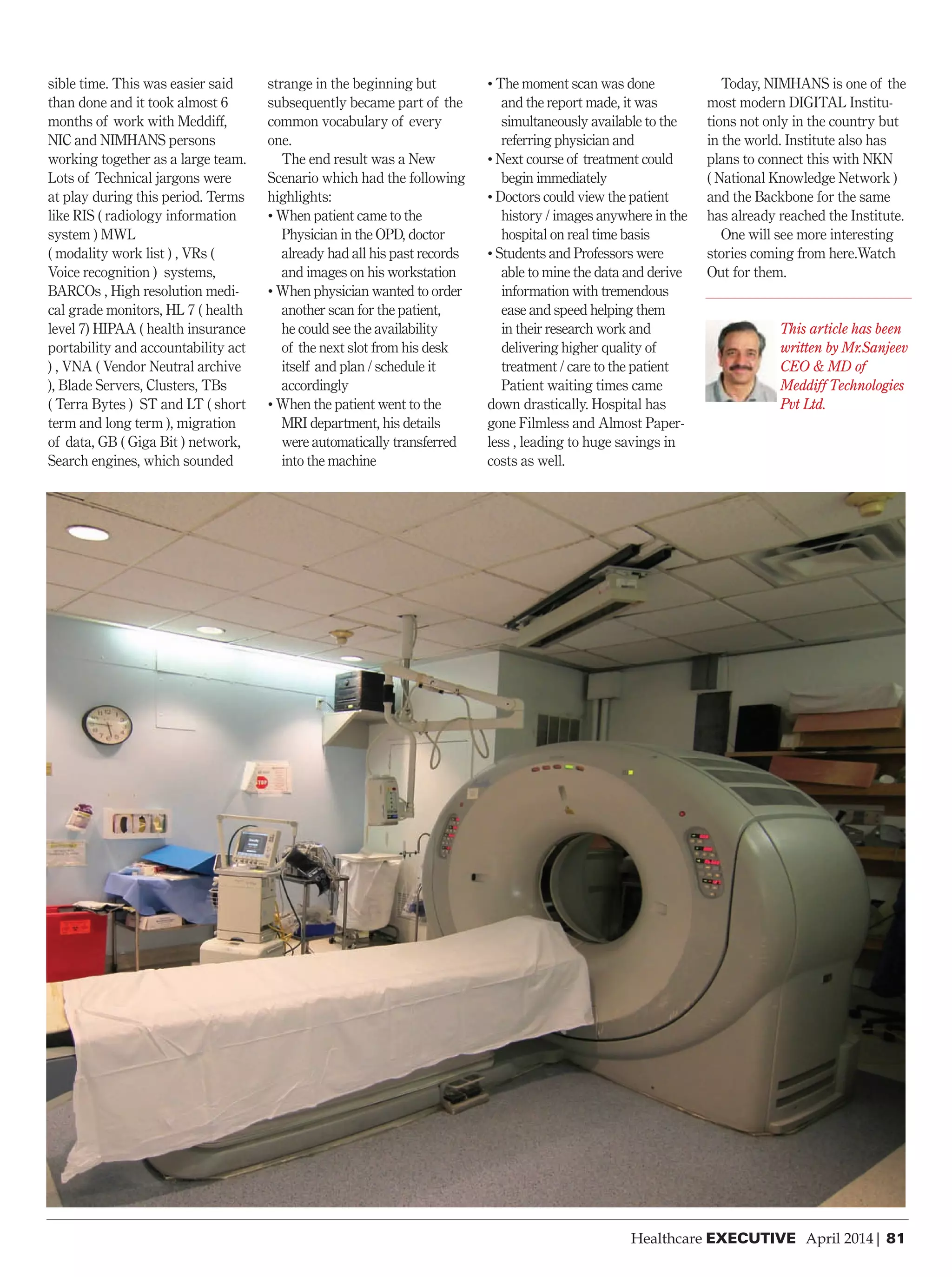 Nimhans Case Study Of PACS | PDF