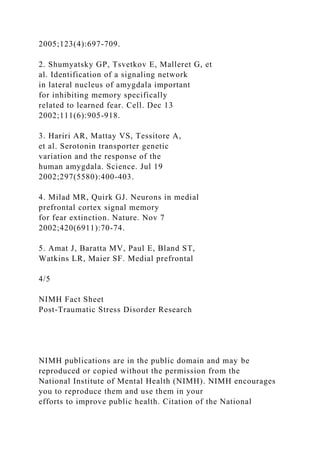 NIMH Fact SheetPost-Traumatic Stress Disorder ResearchWh.docx