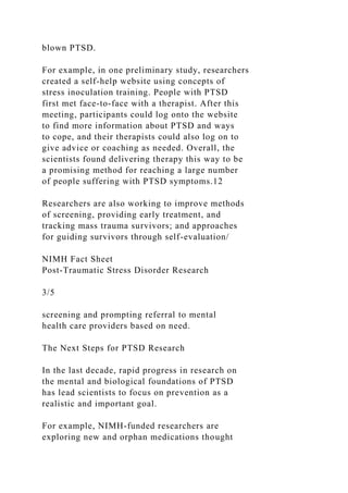 NIMH Fact SheetPost-Traumatic Stress Disorder ResearchWh.docx