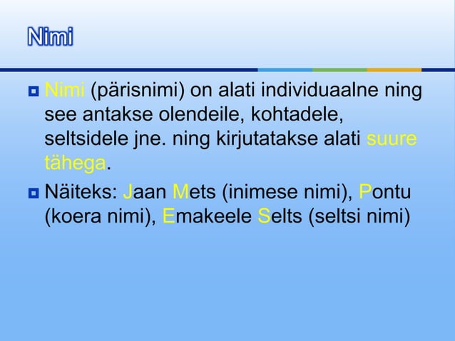 Nimi ja nimetus | PPTX