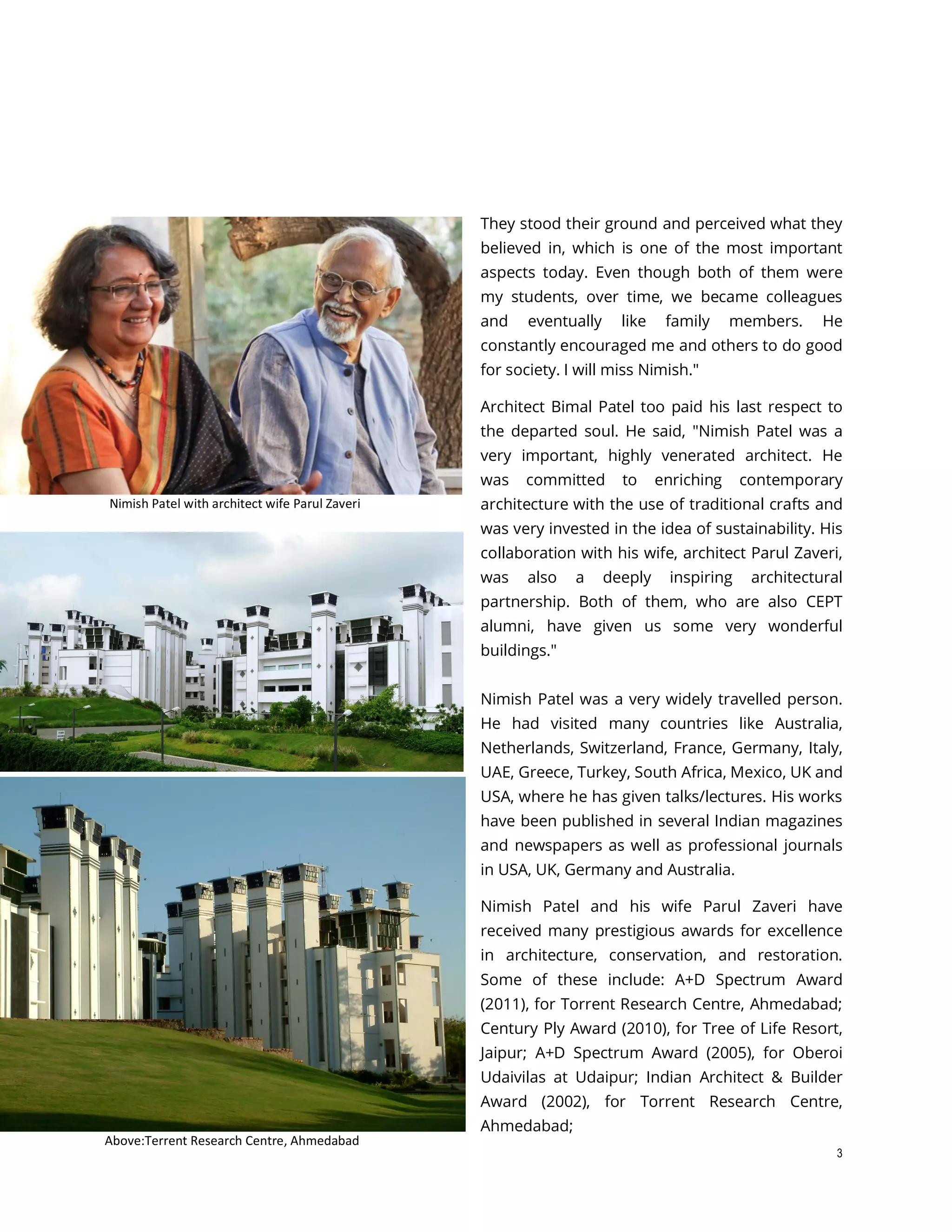 A Tribute To Nimish Patel - A Noted Indian Architect & Conservationist ...