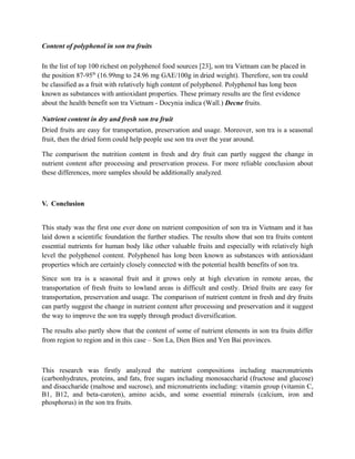 Study on nutrient compositions of Son tra fruits (Docynia indica). Part ...