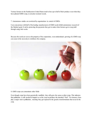 pros and cons of GMOs | DOCX