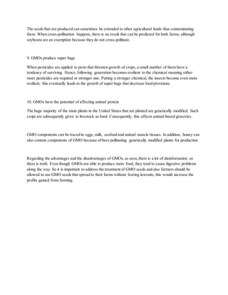 pros and cons of GMOs | DOCX