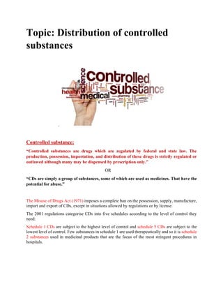 Distribution of controlled substances | PDF