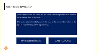 Templates and Exception Handling in C++ | PPTX