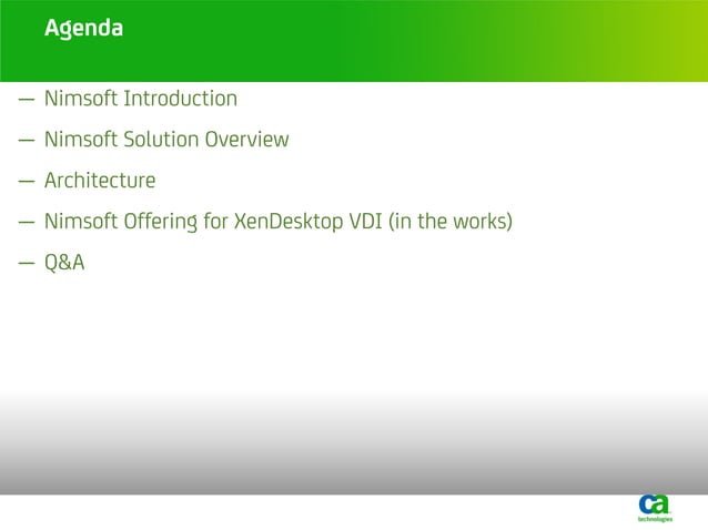 CA Nimsoft xen desktop monitoring | PPT