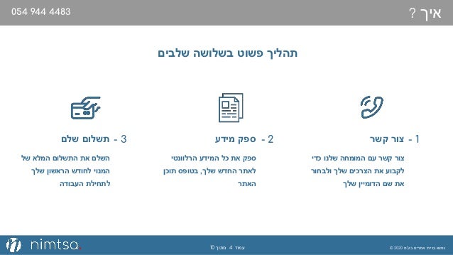 Nimtsa website design june 2020 (Hebrew Version)