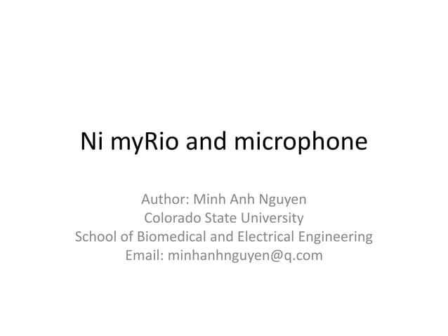 Ni myRio and Microphone | PPTX