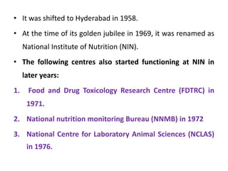 National Institute of Nutrition (NIN) | PDF