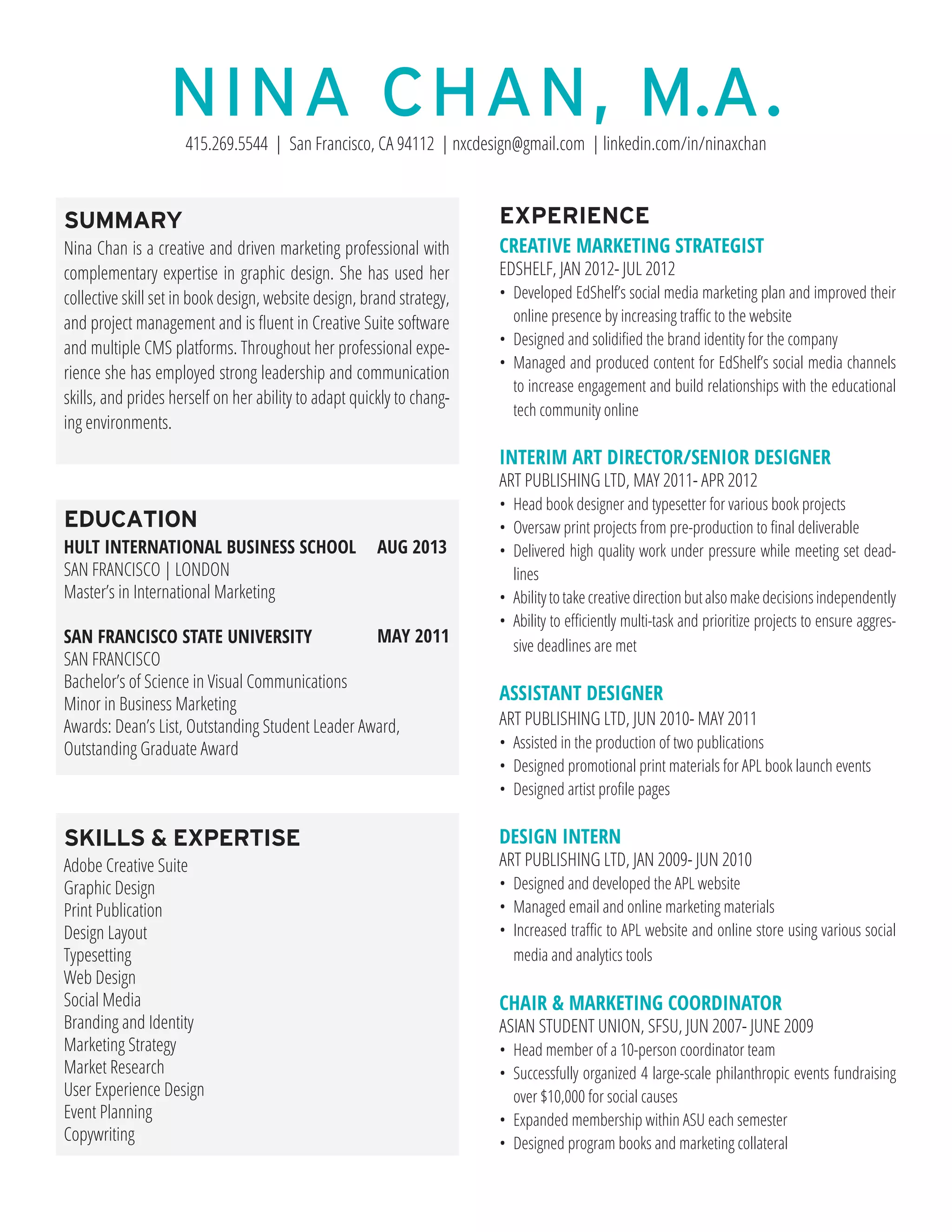 Nina Chan Resume | PDF