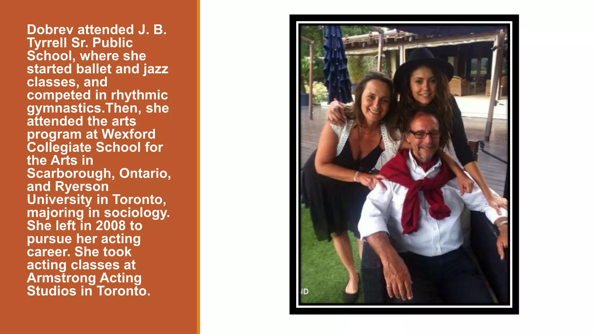 Nina Dobrev Biography | PPTX | Television | Entertainment