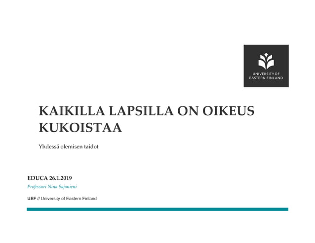Nina Sajaniemi - Kaikilla lapsilla on oikeus kukoistaa | PDF