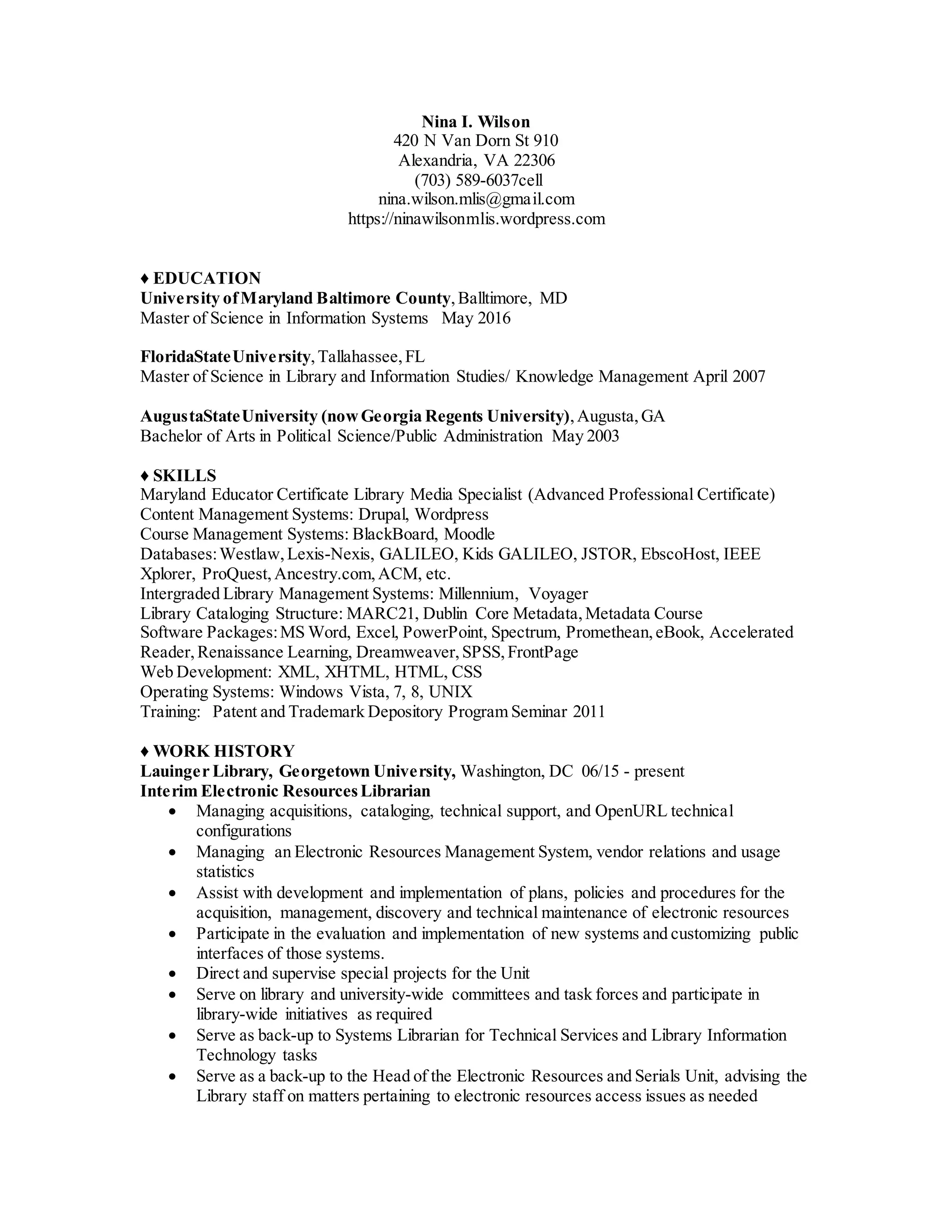 Nina Wilson Resume | DOCX