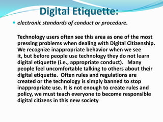 Nine elements of digital citizenship | PPTX