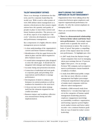 NINE BEST PRACTICES FOR EFFECTIVE TALENT MANAGEMENT | PDF