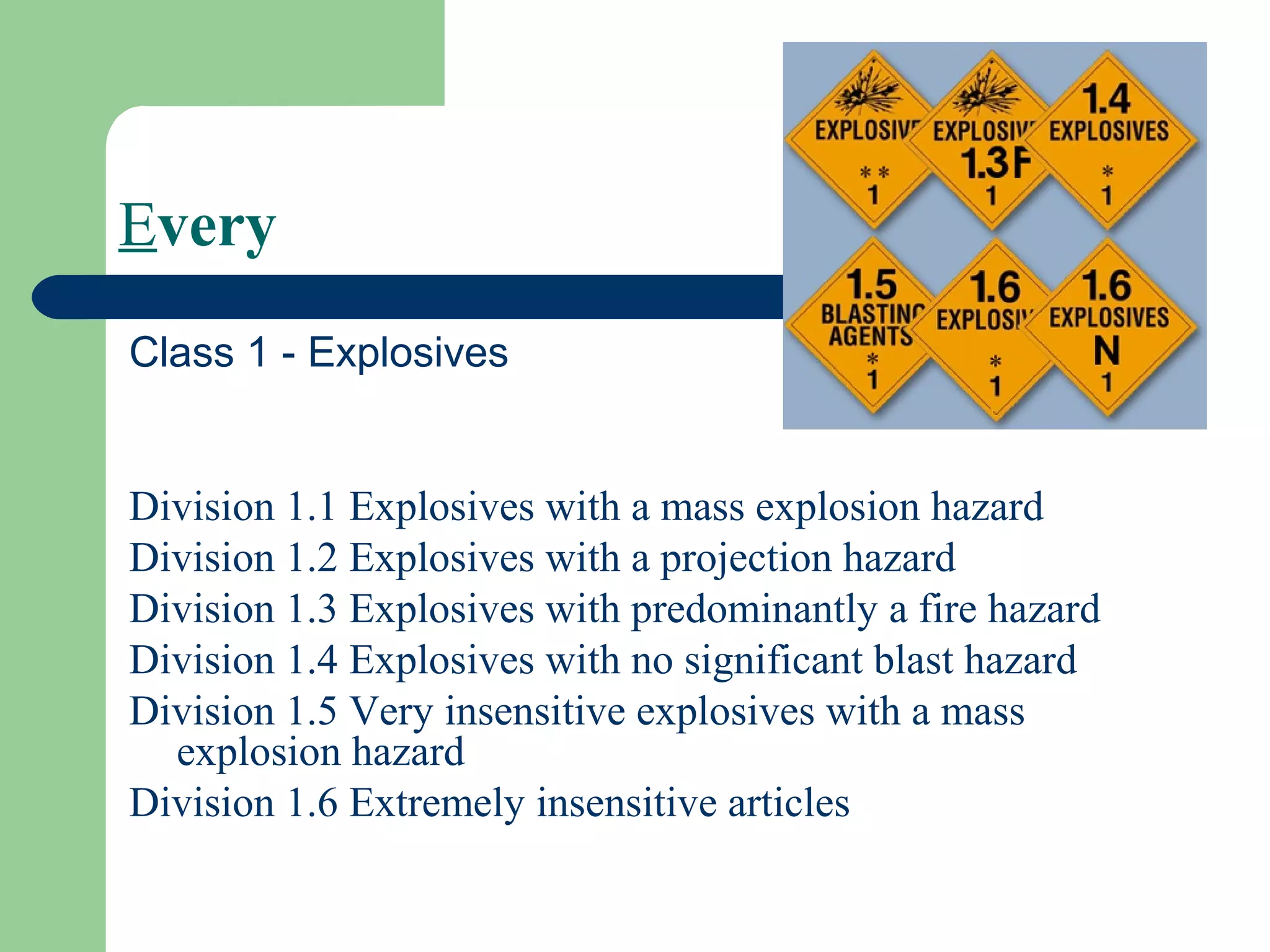 Nine US DOT Hazard Classes | PPT