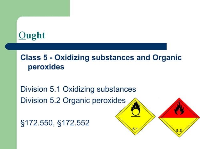 Nine US DOT Hazard Classes | PPT | Chemistry | Science