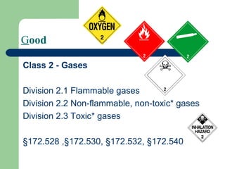 Nine US DOT Hazard Classes | PPT