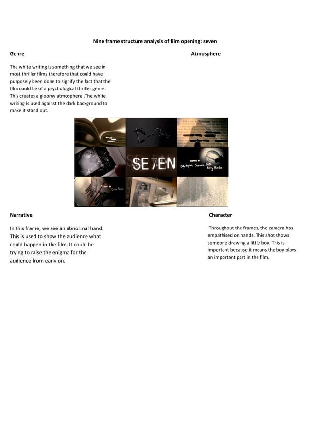 Nine frame structure analysis of Se7en | DOC