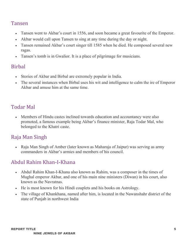 NINE JEWELS OF AKBAR | DOCX