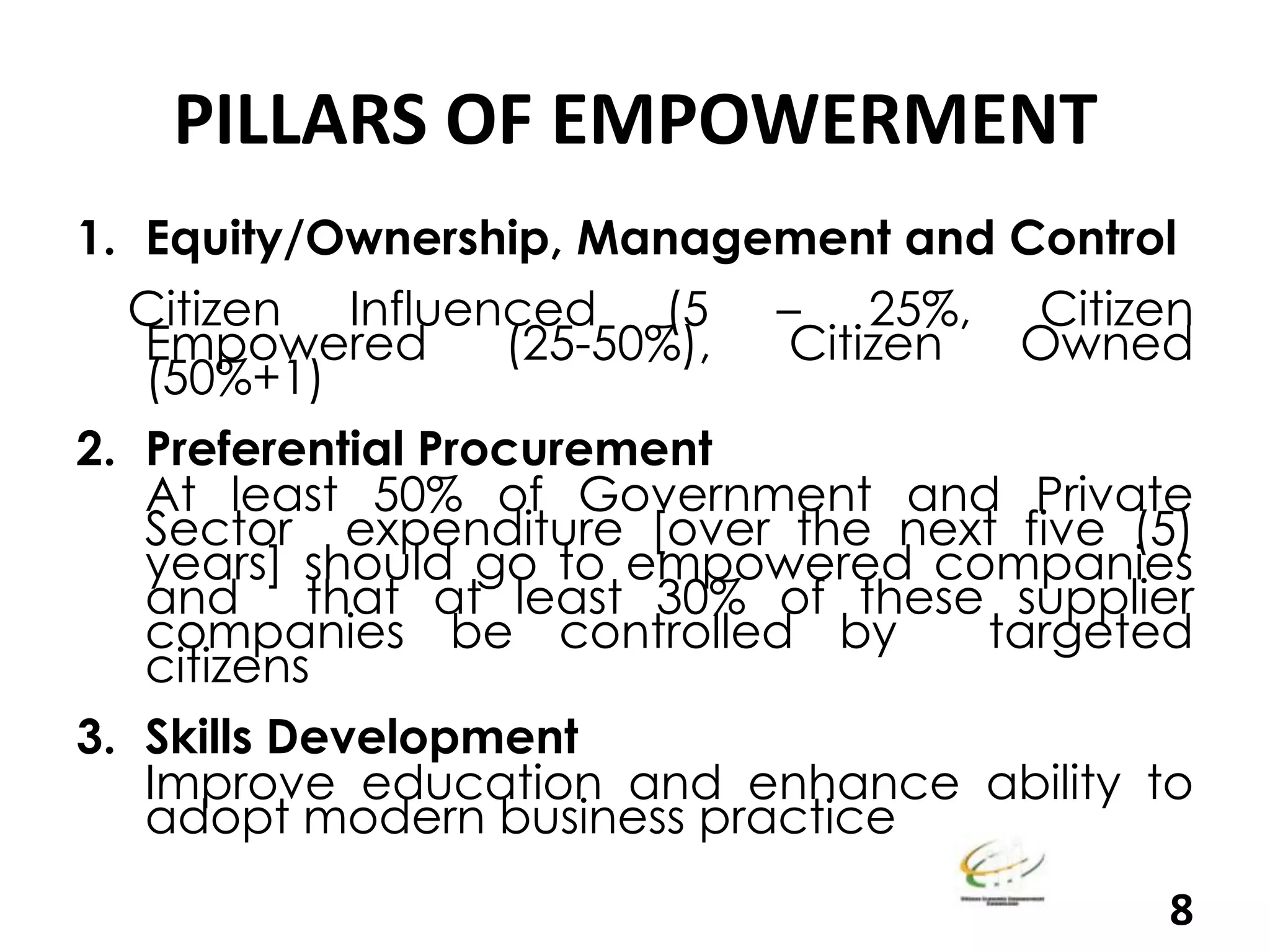 Nine pillars of empowerment part two | PPTX