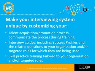 Nine Steps to Making Your Interviewing System World-Class | PDF