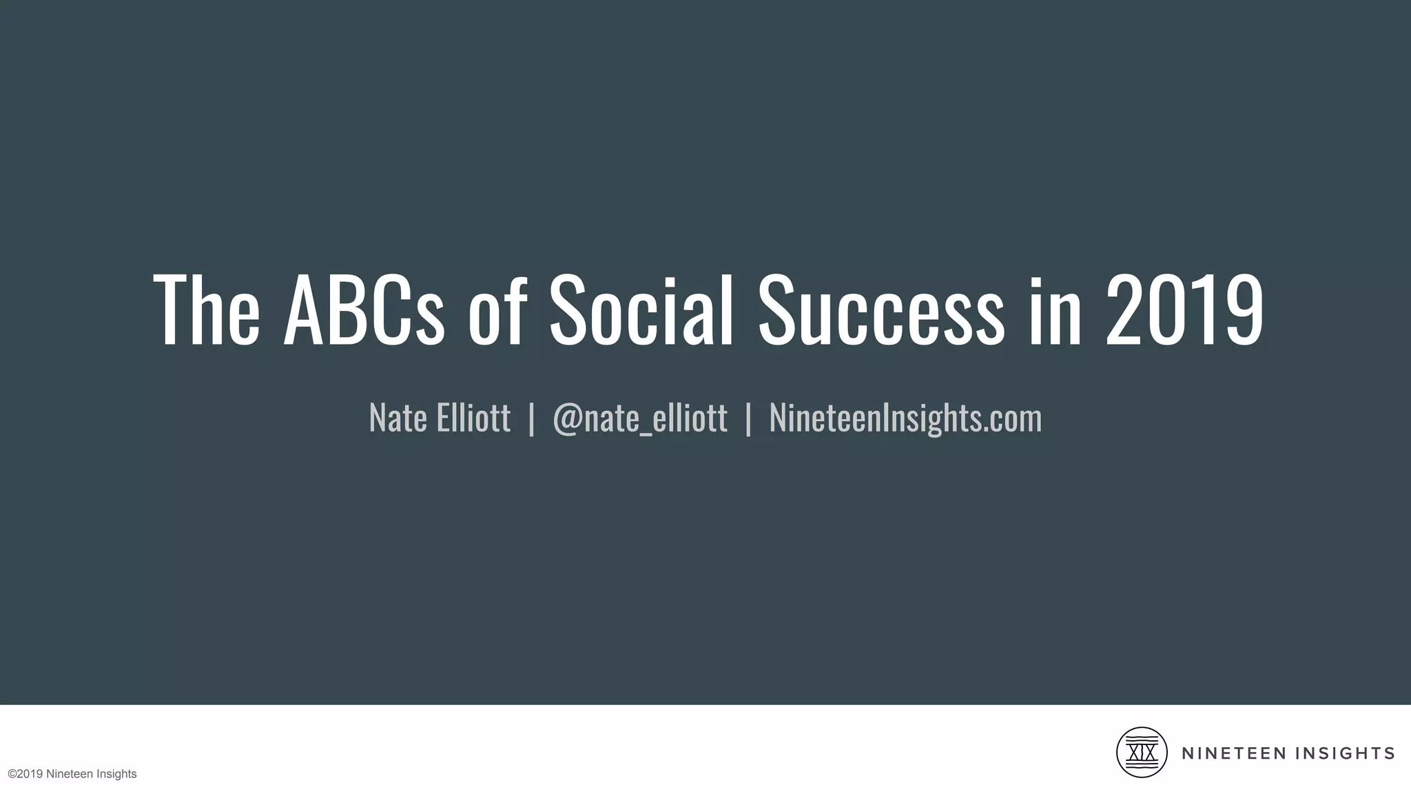 The ABCs of Social Success in 2019 | PPT