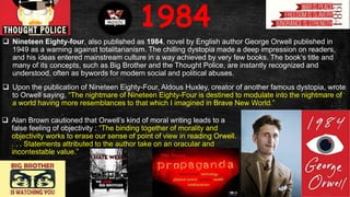 ‘Nineteen Eighty-Four’ Novel by George Orwell - Purpose of Newspeak ...
