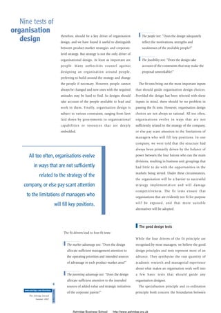 Nine tests of organisation design | PDF