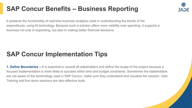 Nine Tips for a Successful SAP Concur Implementation | PPTX