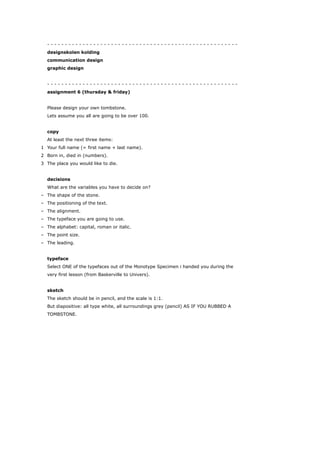 Nine typographic assignments | PPT