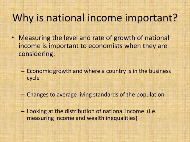 NATIONAL INCOME PPT | PPTX | Business | Business and Finance