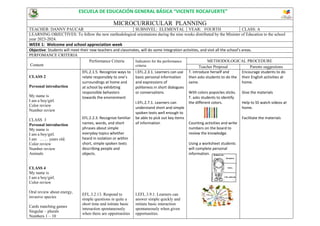 NINE WEEK PLANNING 4- English- you can find a guide to plann your lessons | PPT