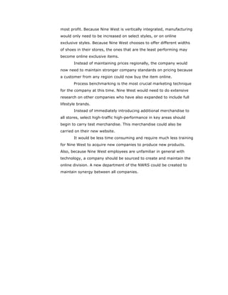 Nine West Case Analysis | PDF