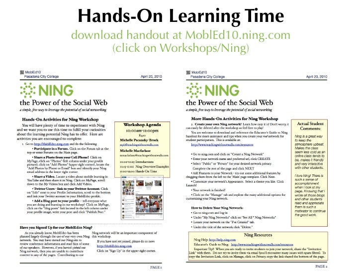 Learning in the Social Web with Ning