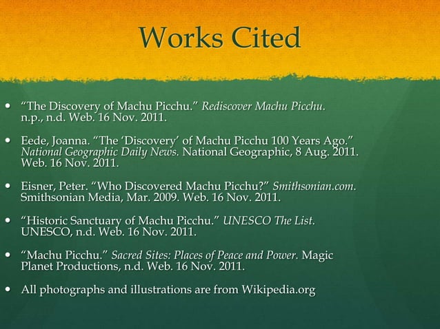 The "Discovery" of Machu Picchu | PPTX | Science