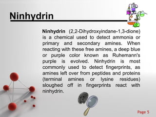 Ninhydrid test of protein | PDF