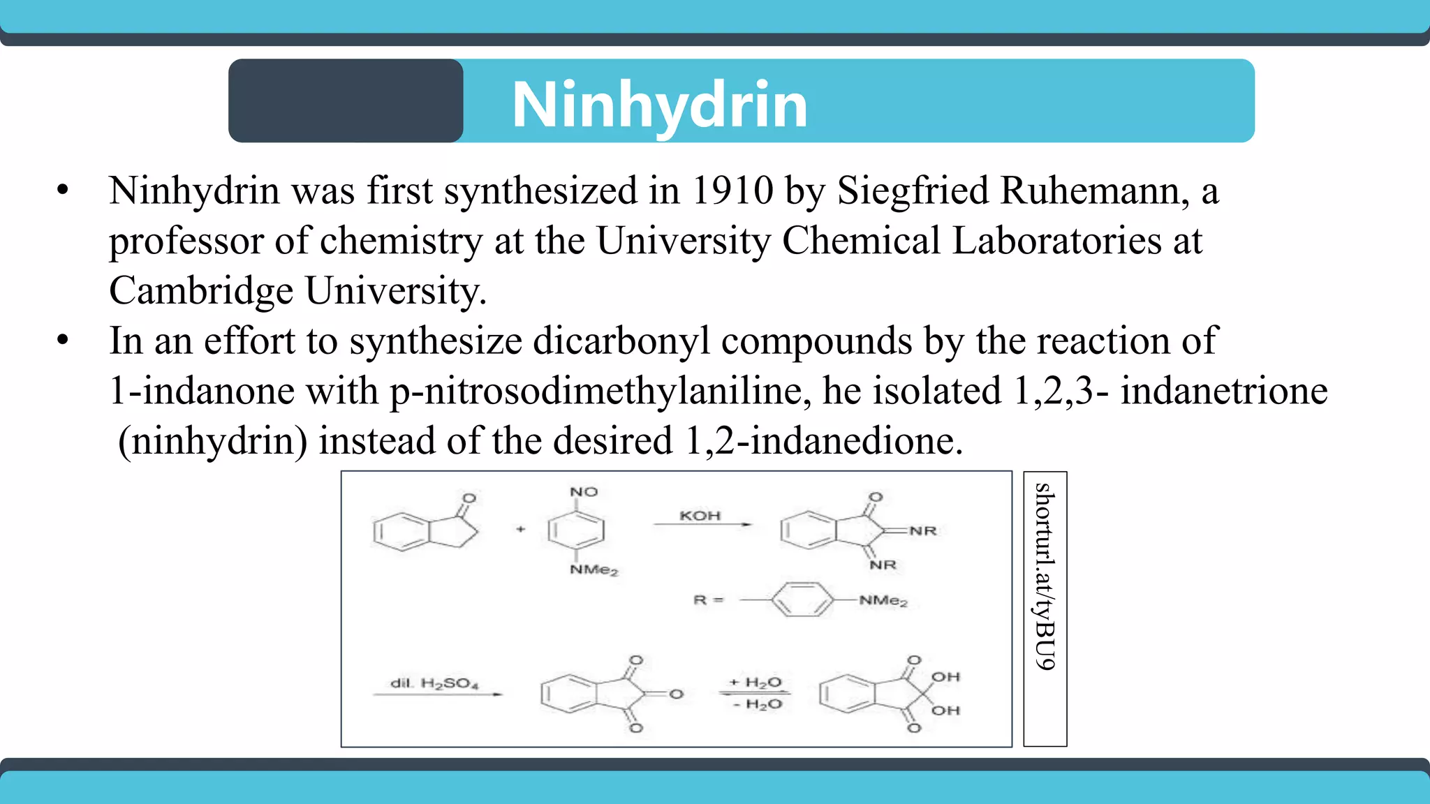 Ninhydrin analogs for development of latent fingerprints | PPT