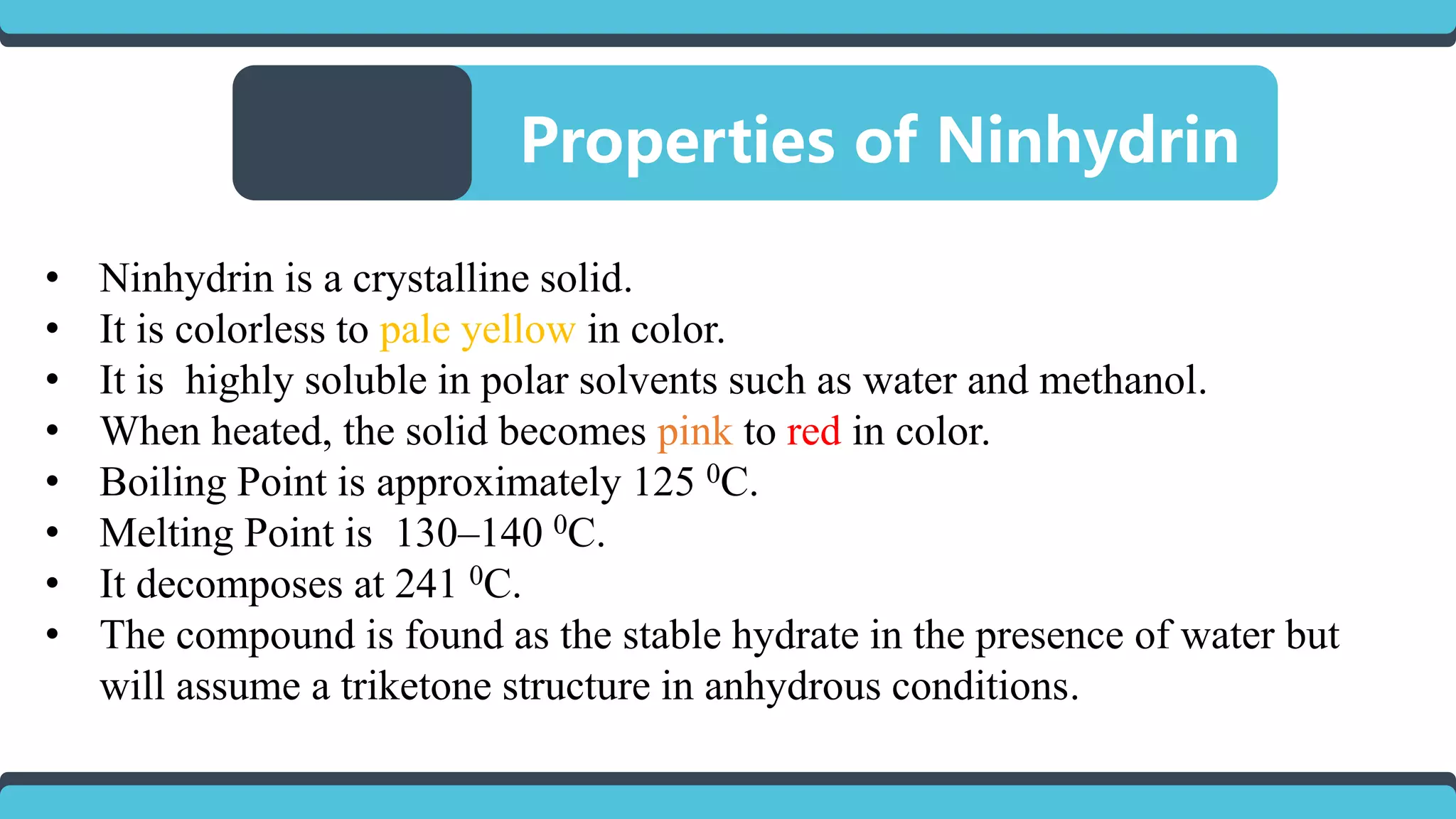 Ninhydrin analogs for development of latent fingerprints | PPT