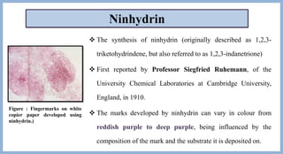 Ninhydrin Analogs | PPTX