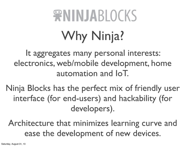 Ninja Blocks Introduction | PDF | Computing | Technology & Computing