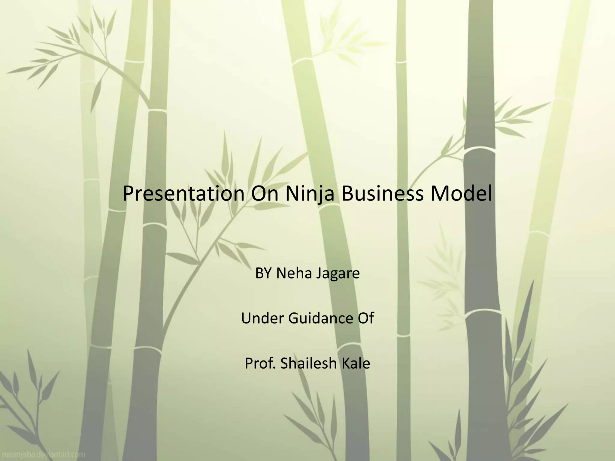 Ninja business model for strategic management by er.neha jagare | PPTX