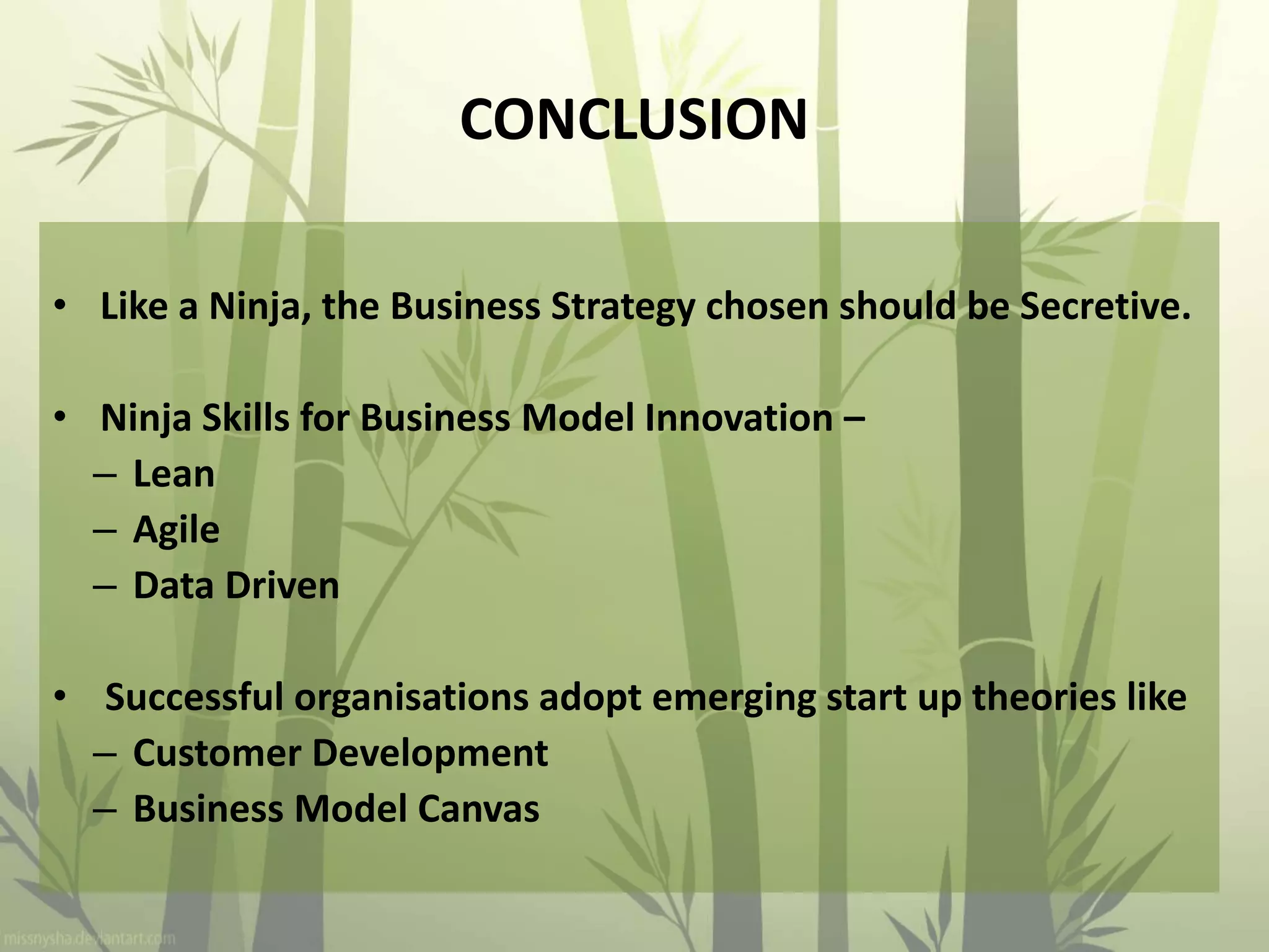 Ninja business model for strategic management by er.neha jagare | PPTX