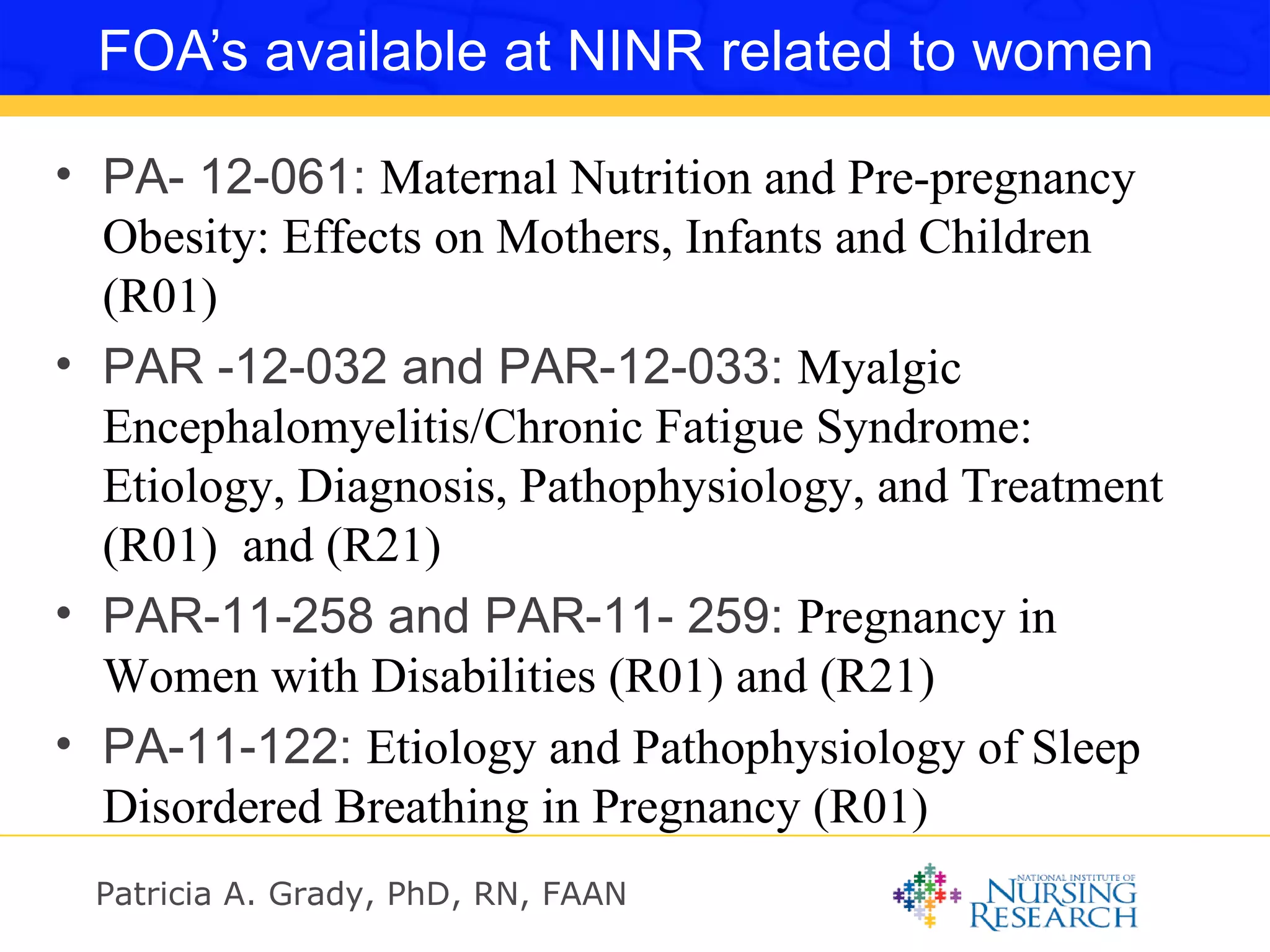 Ninr ppt womens congress 2012 | PPT | Pregnancy | Reproductive Health