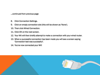 Nintendo wii internet connection setup | PDF