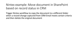 Leveraging Nintex for CRM SharePoint Integration | PPTX | Desktop Publishing | Computer Software ...