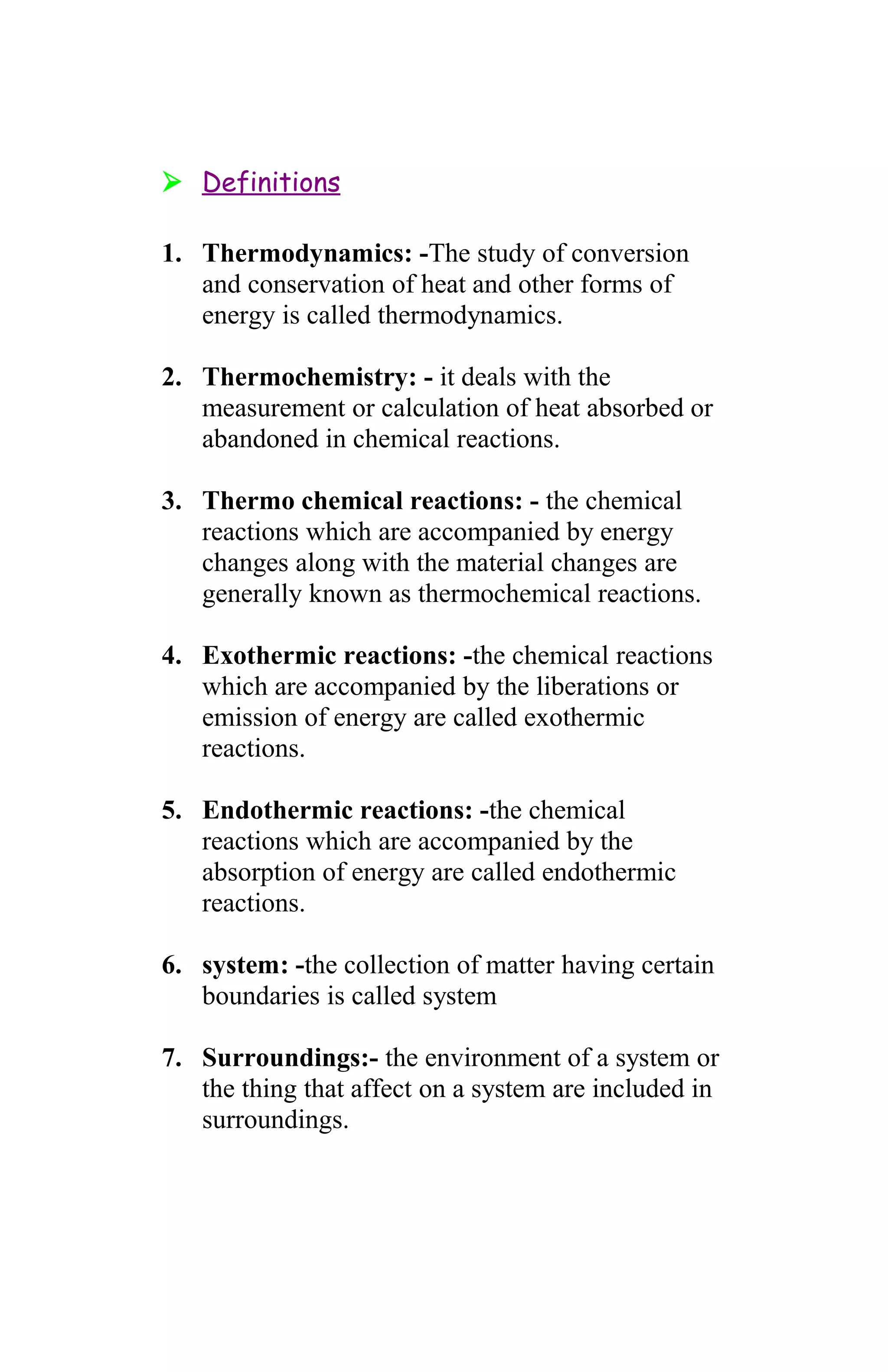 Definitions and MCQs of Ninth Class Chemistry (chemical energetics) | PDF