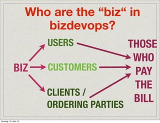 Dev opsdays paris the amazing chain of bizdevops | PPT